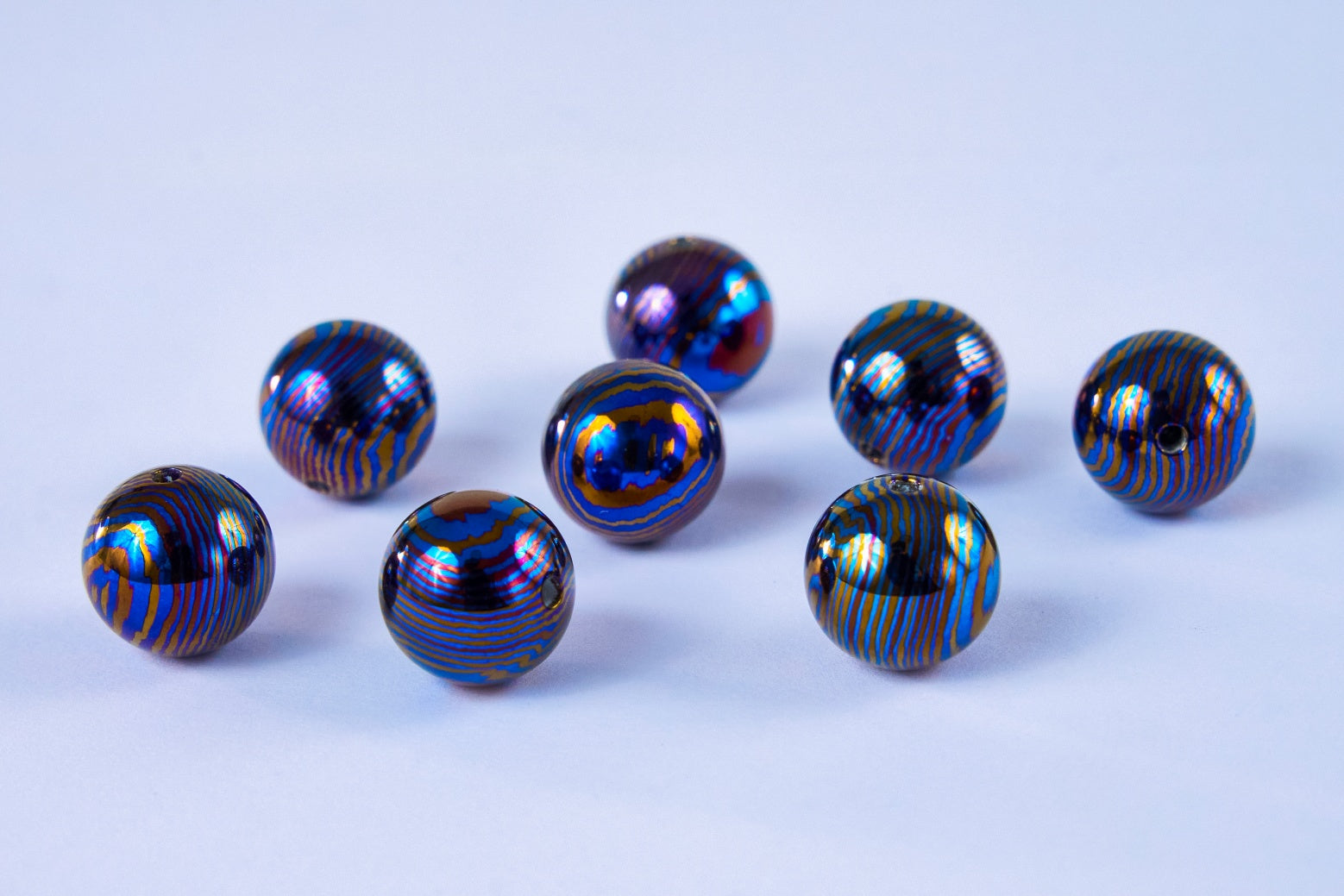 Titanium Damascus Bead Timascus round bead-Mokuti – yc-ti